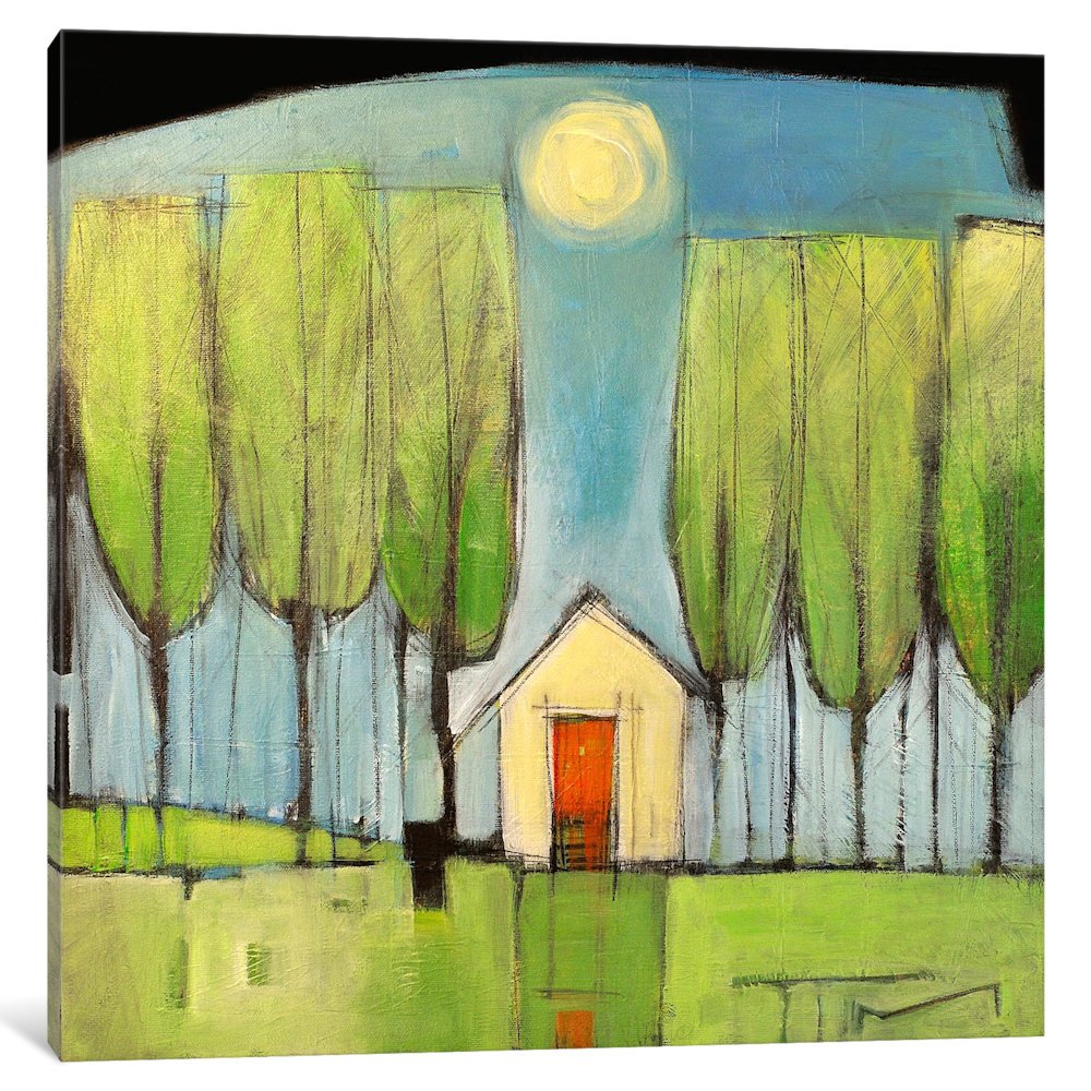 iCanvasART TNG359 Yellow House in Woods Canvas Print by Tim Nyberg, 37 by 37-Inch, 0.75-Inch Deep
