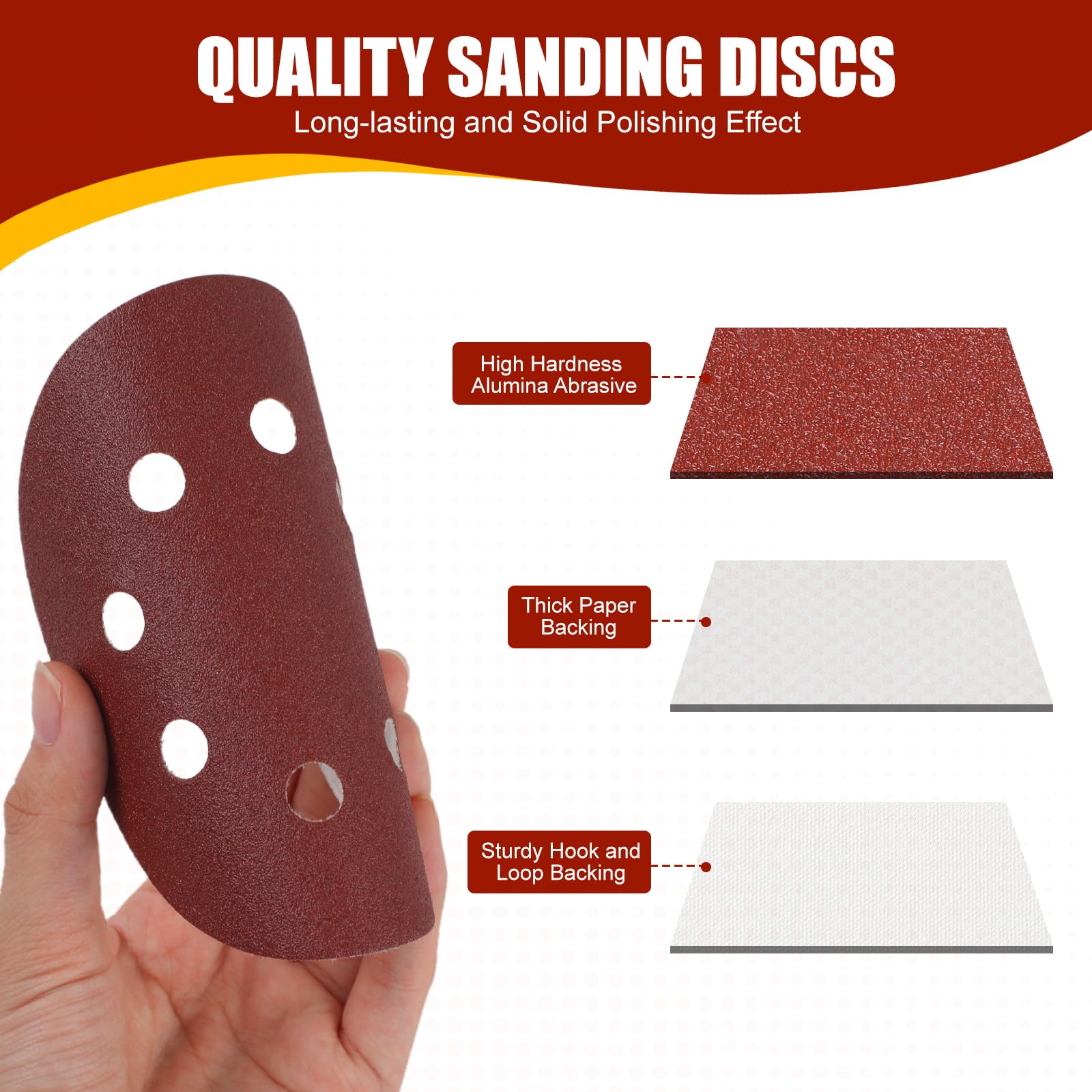 YNZDRWA 70 PCS 5 Inch Sanding Discs, 40 80 120 180 240 320 400 600 800 Grit Hook and Loop Sandpaper for Random Orbital Sander