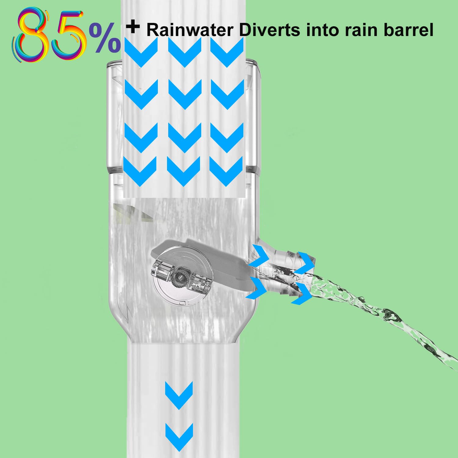 Prestantious Downspout Diverter, Rainwater Diverter Fits for 3”x 4”Oversize Downspout and 2”x3” Downspout, Rainwater Collection System with Adjustable Valve, Diverts Water into Rain Barrel, 4ft. Hose