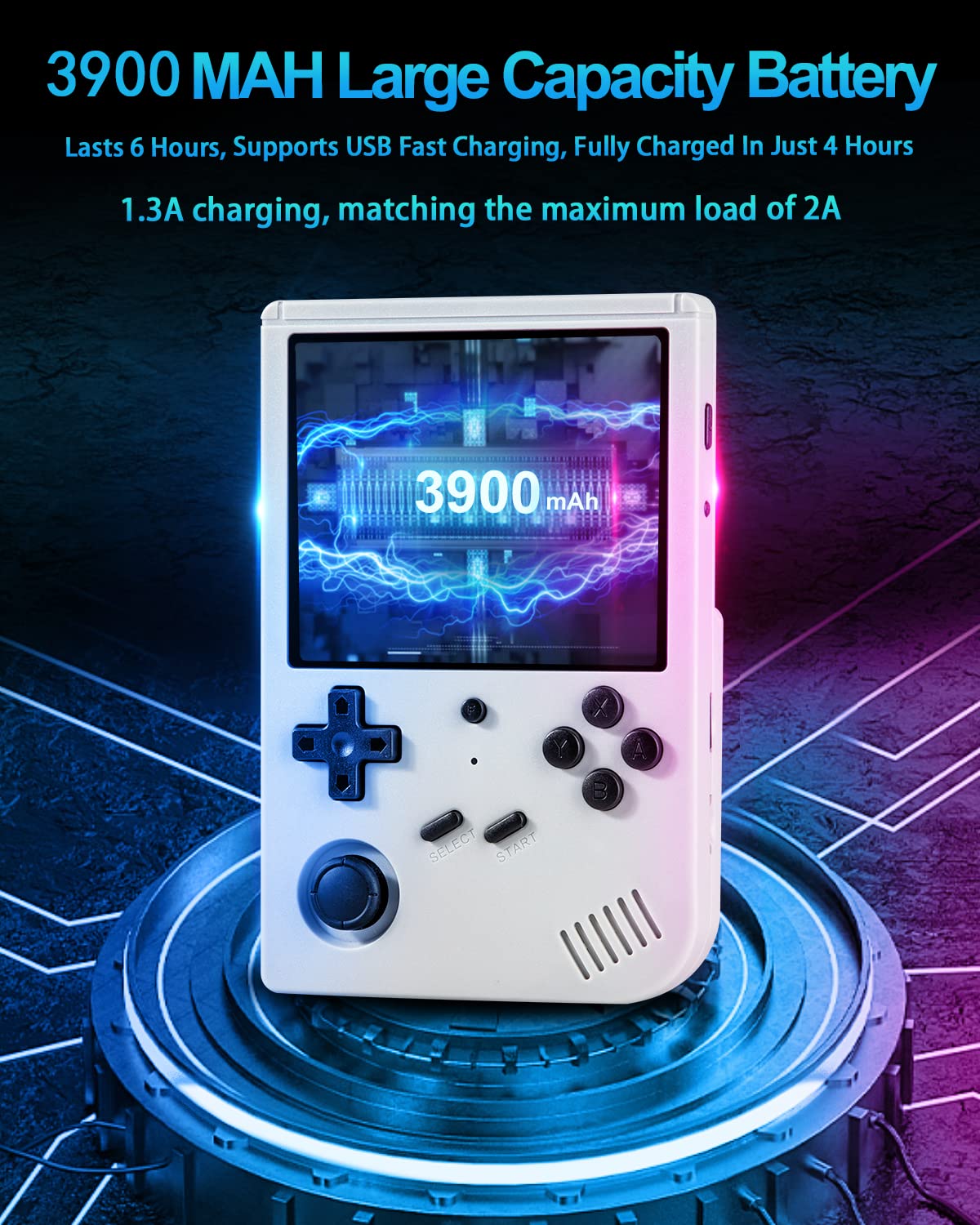RG351V Handheld Game Console, 3.5 inch IPS Screen Classic System Retro Video Games Consoles, Supports Dual TF Extend 256GB, 64G TF Card 6000 Classic Games (Gray)