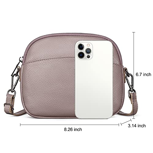 SENDEFN Leather Small Crossbody Purse Bags for Women Lightweight Dome Shoulder Handbags with Adjustable Strap