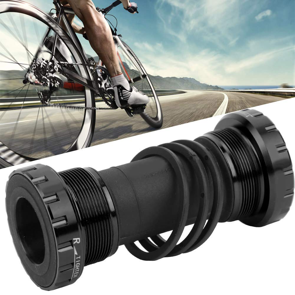 Raguso Bike Bottom Bearing, Wearable Waterproof Aluminum Alloy Bottom Bracket for Road Bicycle for 68β73mm Frame(Black)