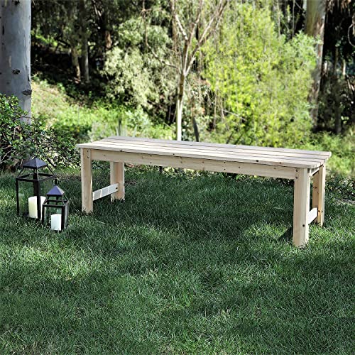 Shine Company 4205N 5 Ft. Backless Wood Outdoor Garden Bench โ Natural