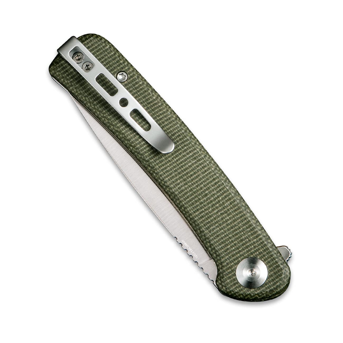 SENCUT Neches Folding Pocket Knife for Men, 3.2" 10Cr15CoMo Blade Green Micarta Handle SA09C