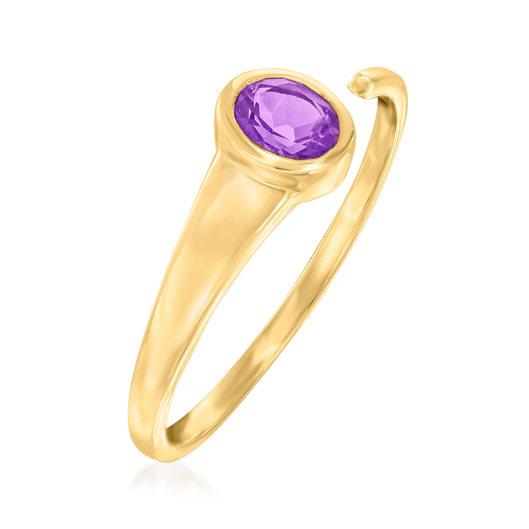 RS Pure by Ross-Simons 0.20 Carat Amethyst Ring in 14kt Yellow Gold. Size 8