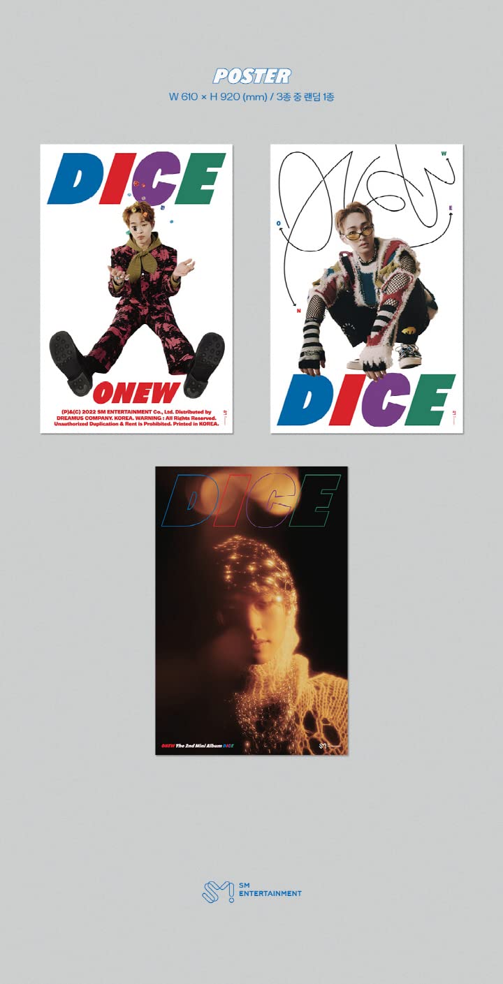Shinee ONEW DICE 2nd Mini Album PhotoBook 2 Version Set CD+1p Poster+80p PhotoBook+1ea Sticker+1p Special PhotoCard+1p PhotoCard+Tracking Sealed