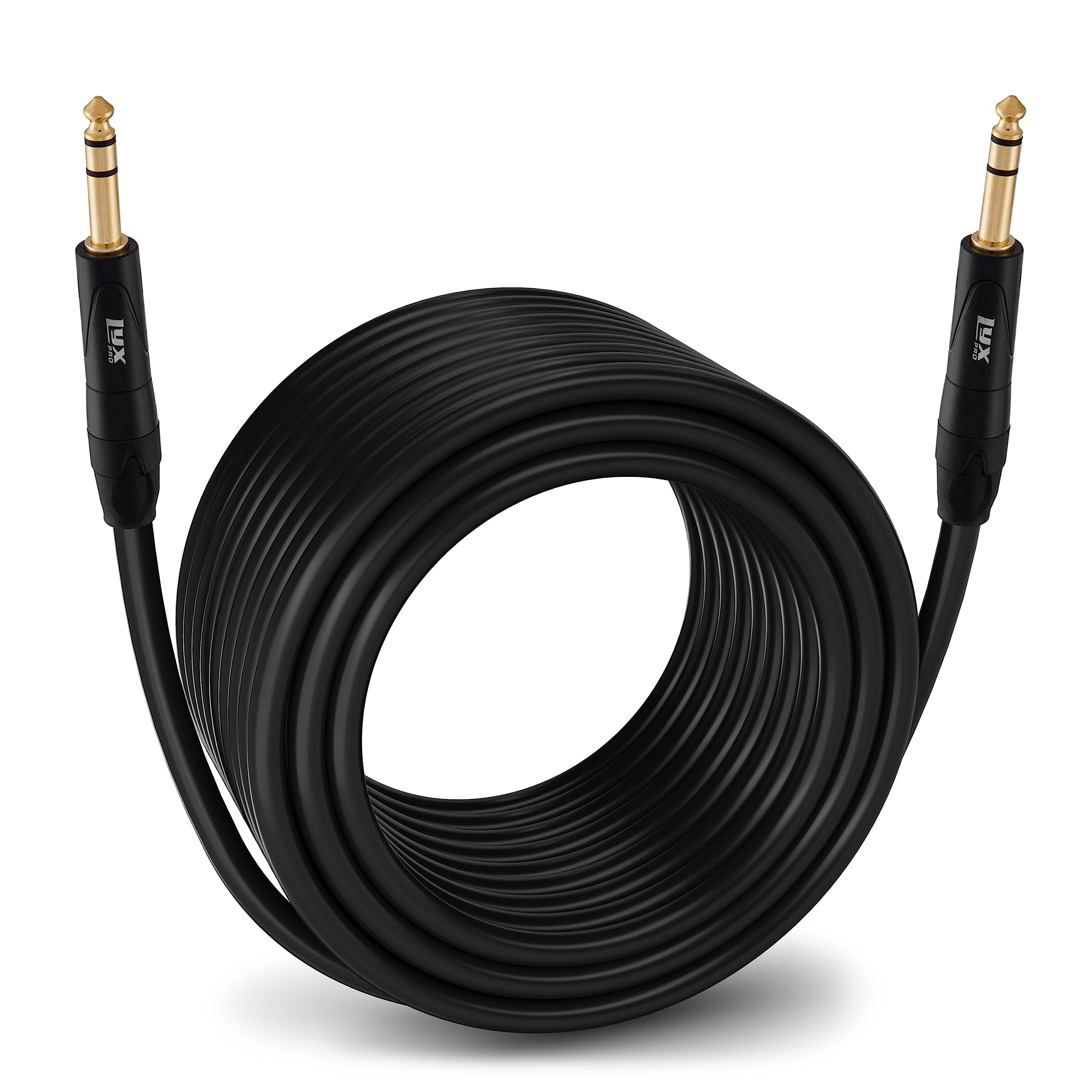 LyxPro 100 Feet ¼ TRS to ¼ TRS Balanced Audio Cable, Superior Signal Transfer, Crystal Clear High Frequency, Noiseless, Durable & Flexible Patch Cable, Professional Grade Heavy Duty Male to Male