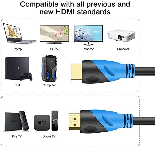 Rommisie 4K HDMI 125 FT Cable (HDMI 2.0,18Gbps) Ultra High Speed Gold Plated Connectors,Ethernet HDMI Cord, 4K@60HZ 2K 1080P 3D ARC Compatible with UHD TV Monitor Laptop Xbox PS4/PS5 ect(36m)