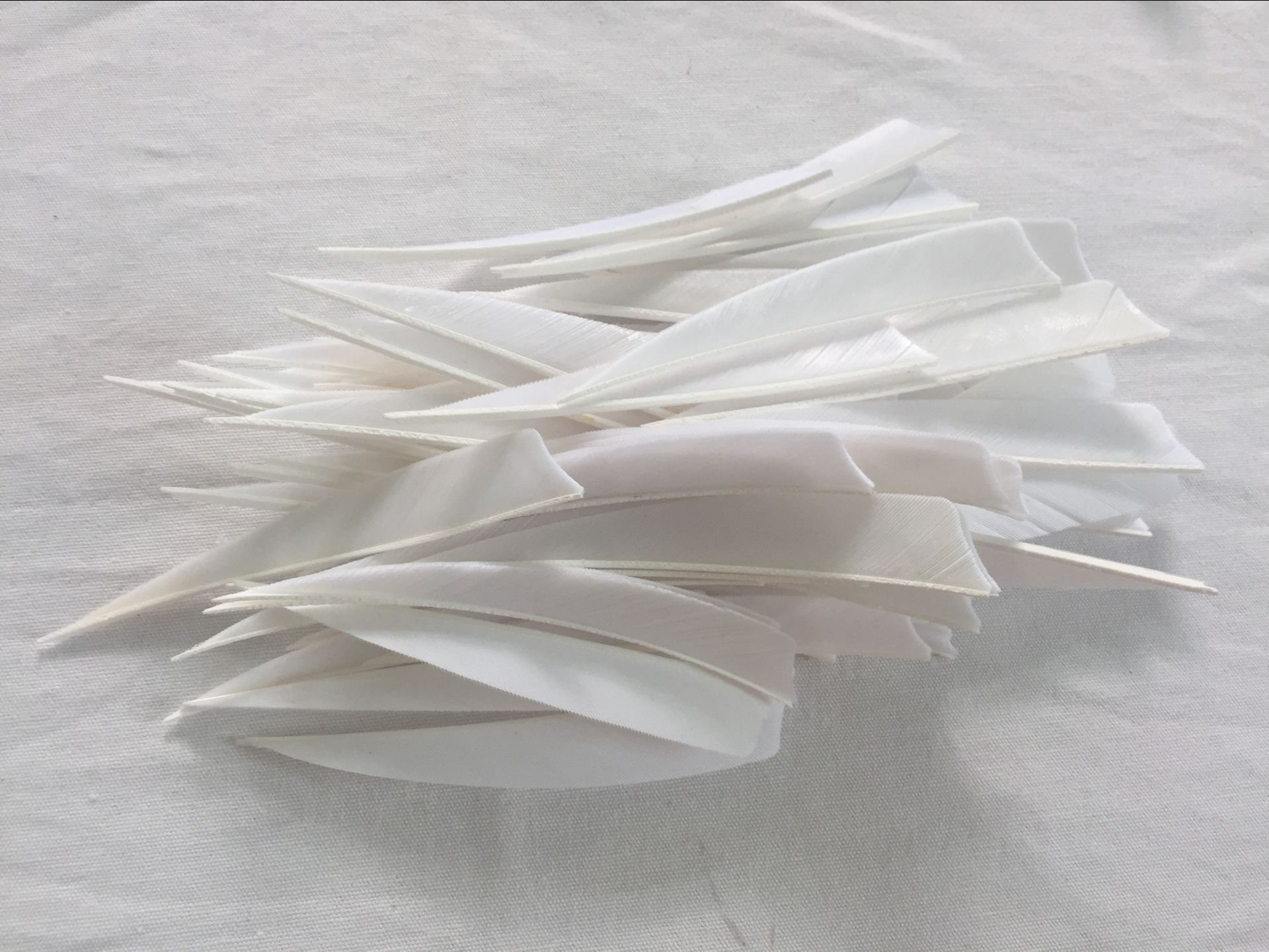 JIEXI HWYP Archery Fletches 4" Turkey Feather Fletching Shield Shape Pack of 100 (White, Right Wing)