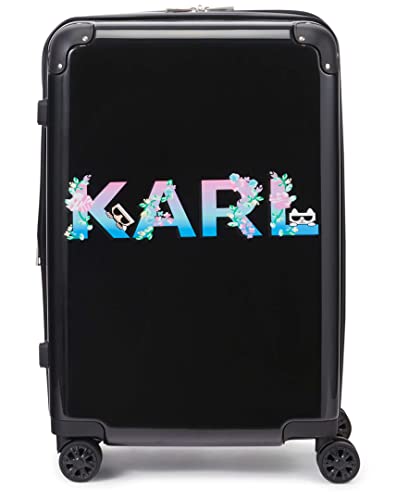 Karl Lagerfeld Paris Flowers 25" Upright Luggage, Black