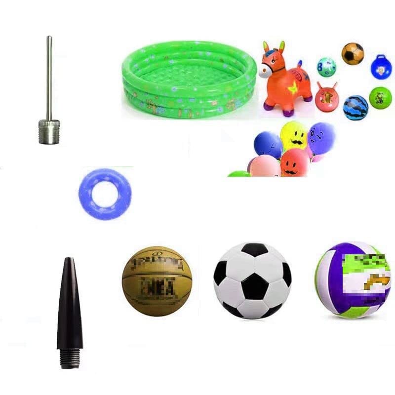 LORJE Exercise Ball Plug Replacement Kit with Needle, Nozzle, and Rubber Hose for Yoga, Pilates, Soccer, Basketball, Volleyball - 8 Pieces