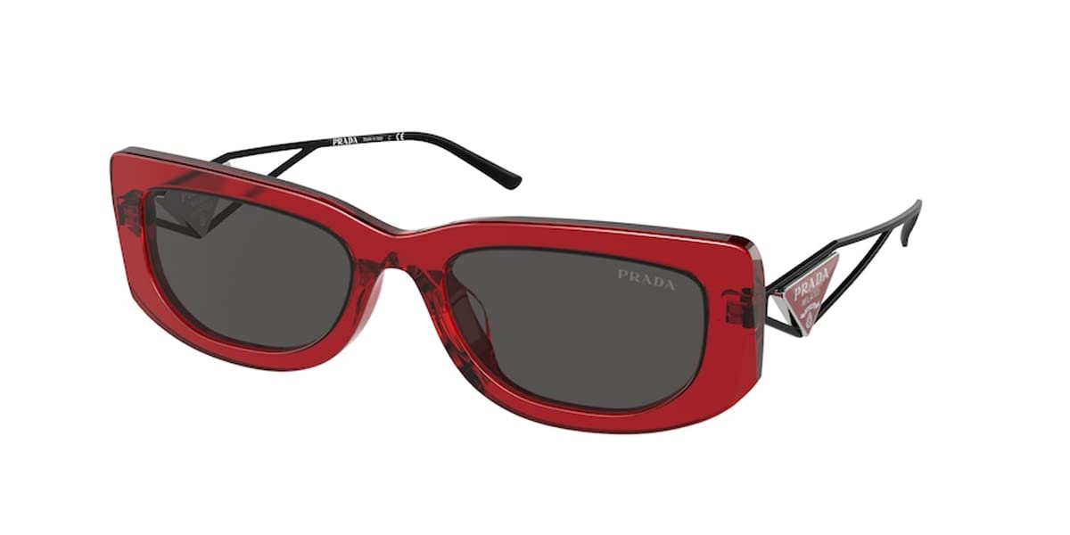 Prada PR14YS 1AB5S0 53MM Black/Dark Grey Rectangular Sunglasses for Women + BUNDLE with Designer iWear Eyewear Kit