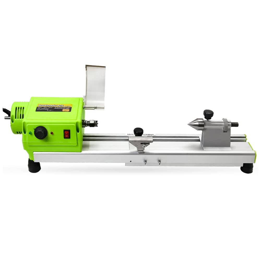 Onetuon Mini Wood Lathe Benchtop MICRO Woodturning Lathe Grinding Polishing Beads Drill Rotary Tool Set Variable Speed (Standard)