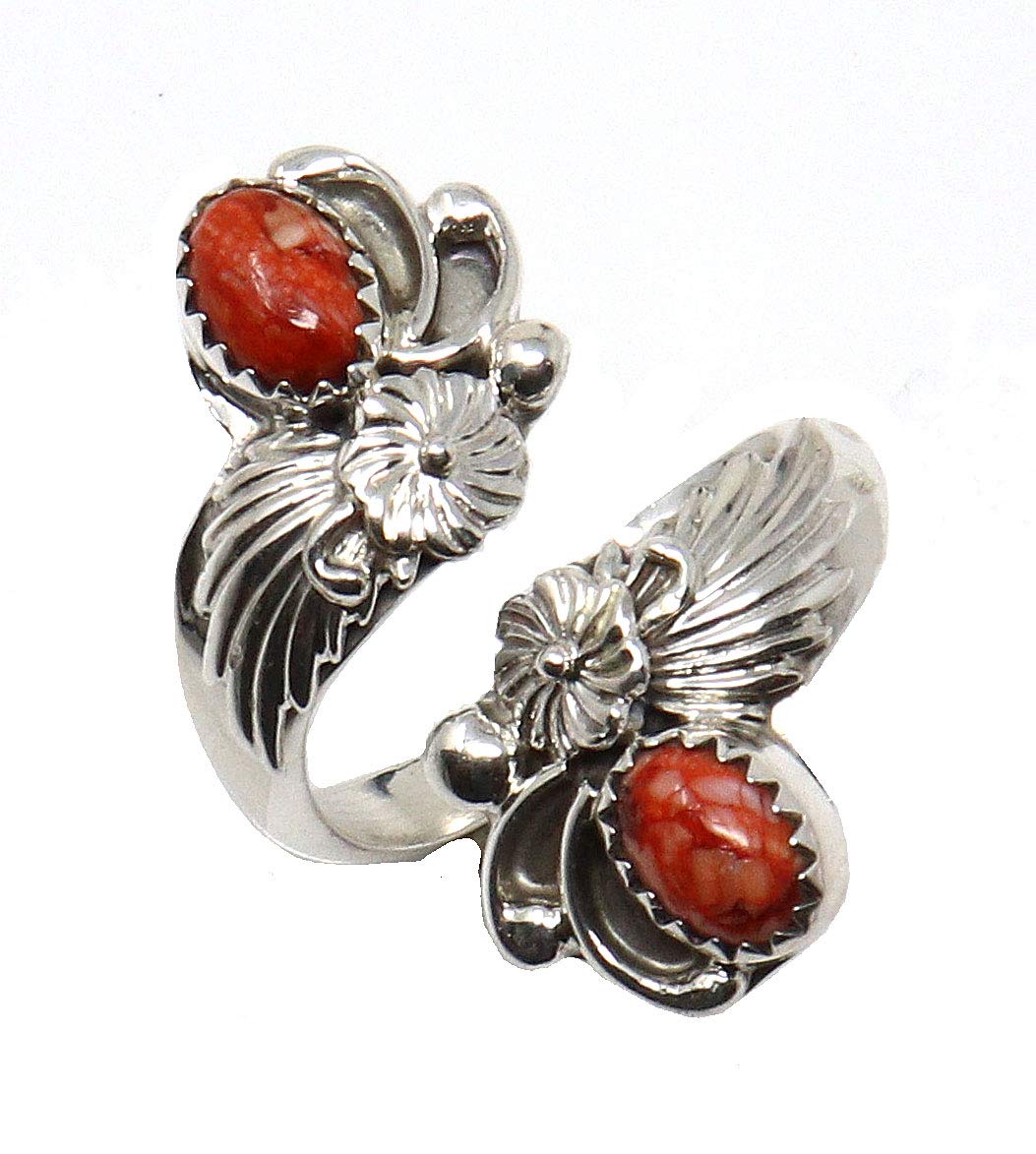 L7 Trading Adjustable Ring Featuring Red Spiney Oyster