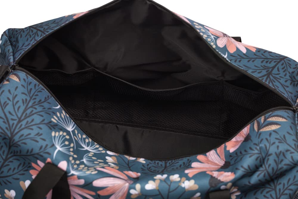 Jadyn B 22" Women's Large Duffel/Weekender Bag with Shoe Pocket, Travel Bag (Navy Floral)