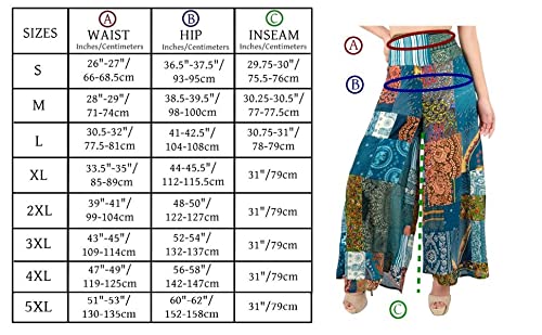 LOFBAZ Women's Patchwork Wide Leg Palazzo Pants Yoga Lounge Hippie Harem Flowy Trousers Juniors Ladies Travel Cover Up Beachwear Patchwork Blue 2XL