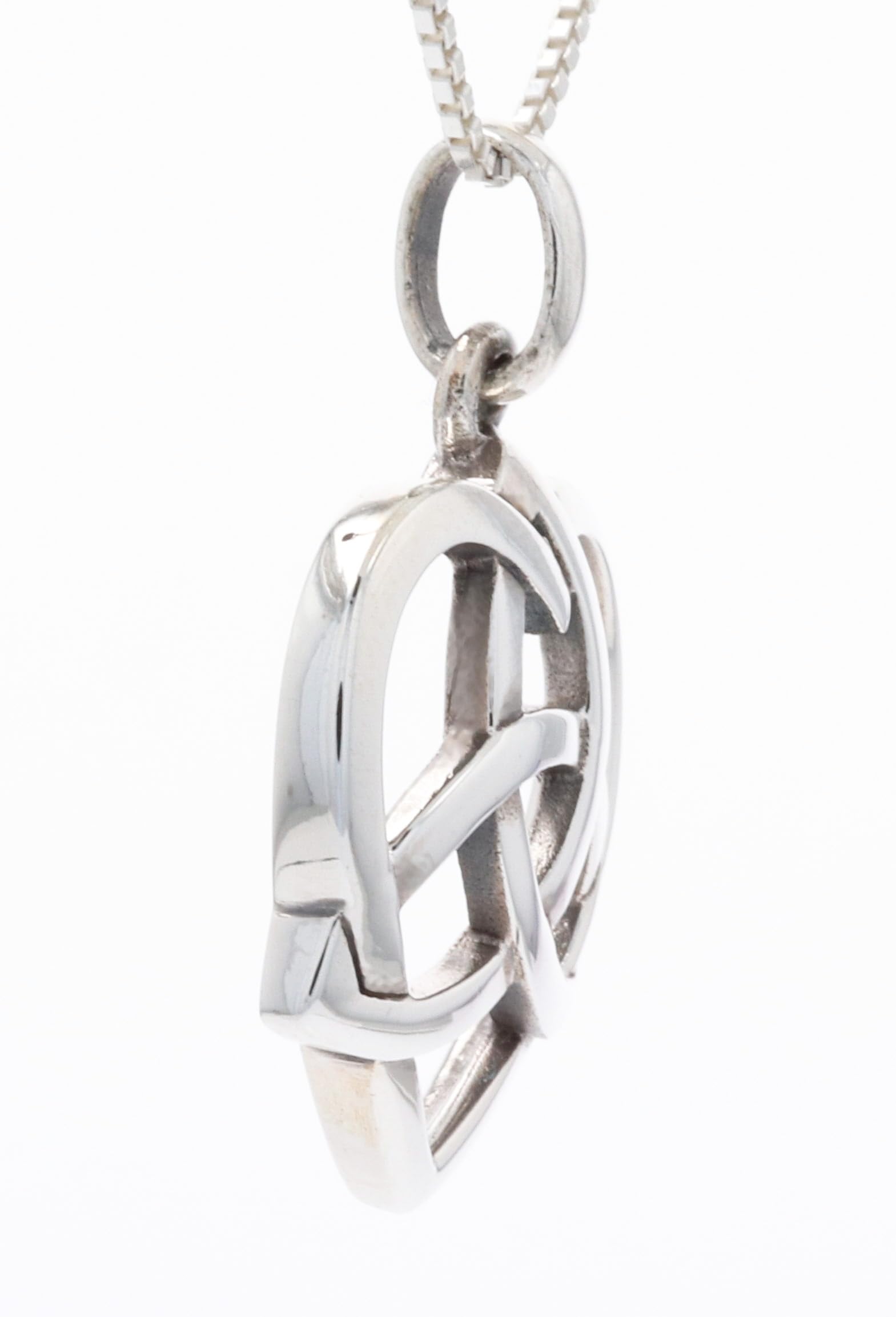 Jewelry Trends Celtic Trinity Heart Sterling Silver Pendant Necklace 18"