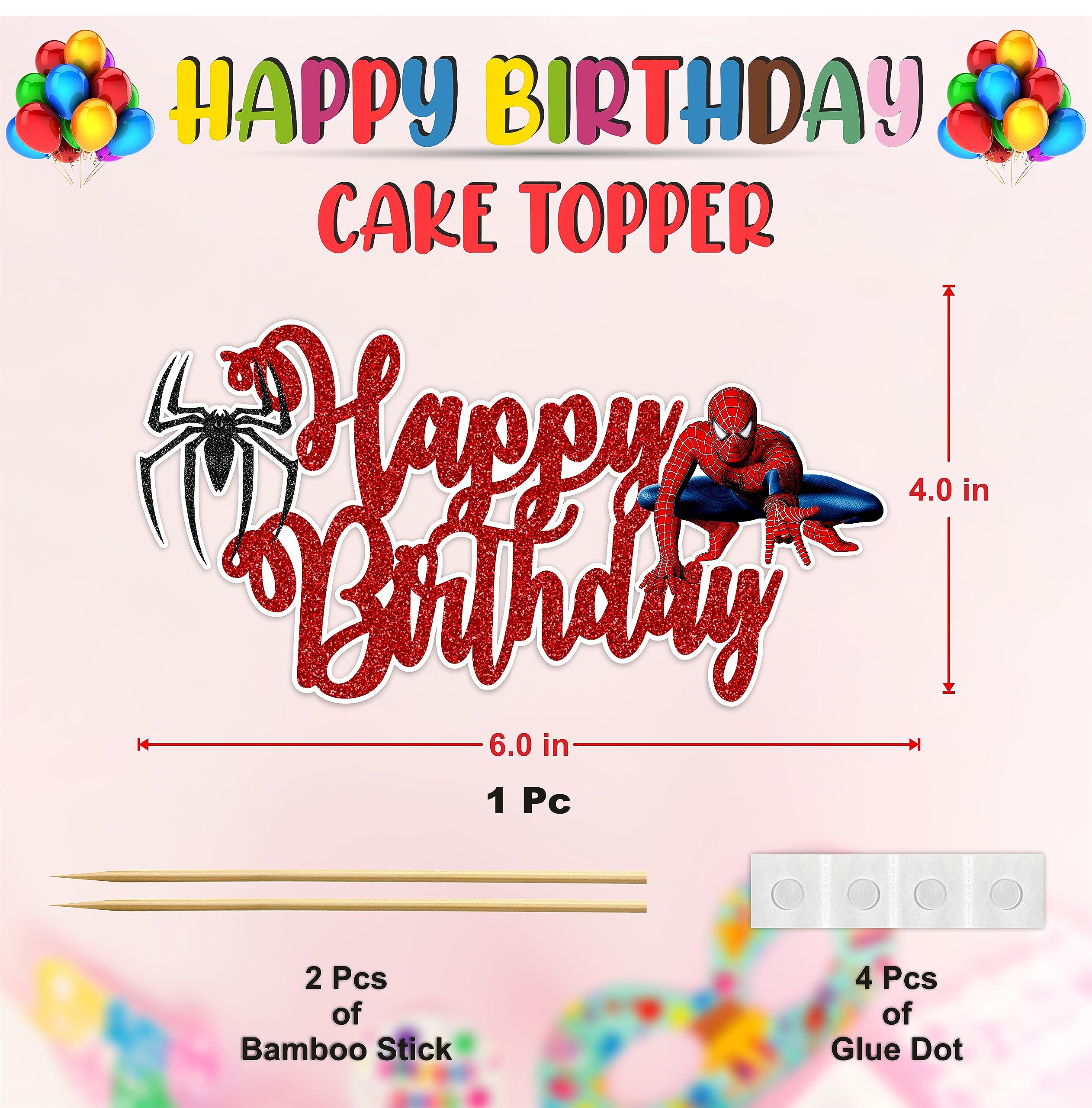 Seyal® Spidrman Happy Birthday Cake Topper
