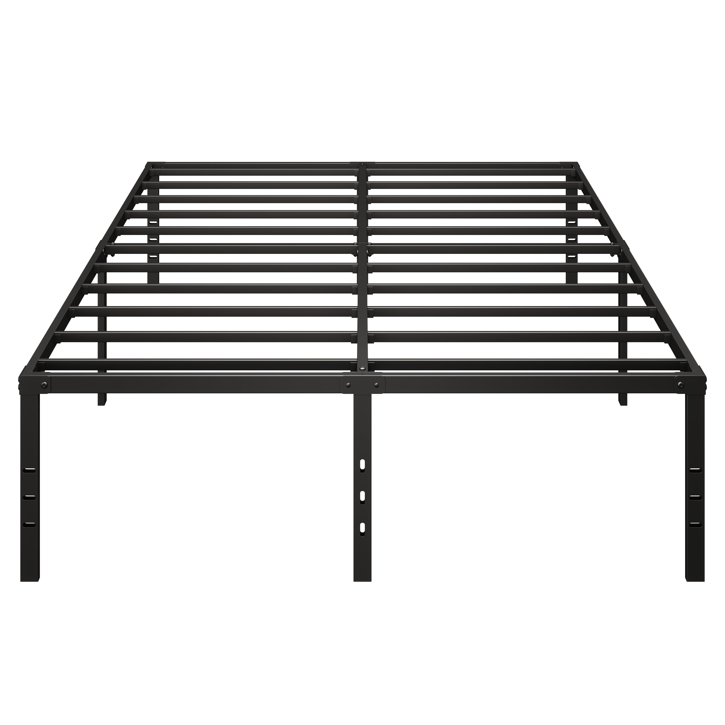 Jebosam 18 inch High Bed Frame Full Size Heavy Duty Platform Steel Support 2500 lbs Full Size Bed Frame No Box Spring Needed Non-Slip Noise Free Easy to Assembly Black Metal Bed Frame Full