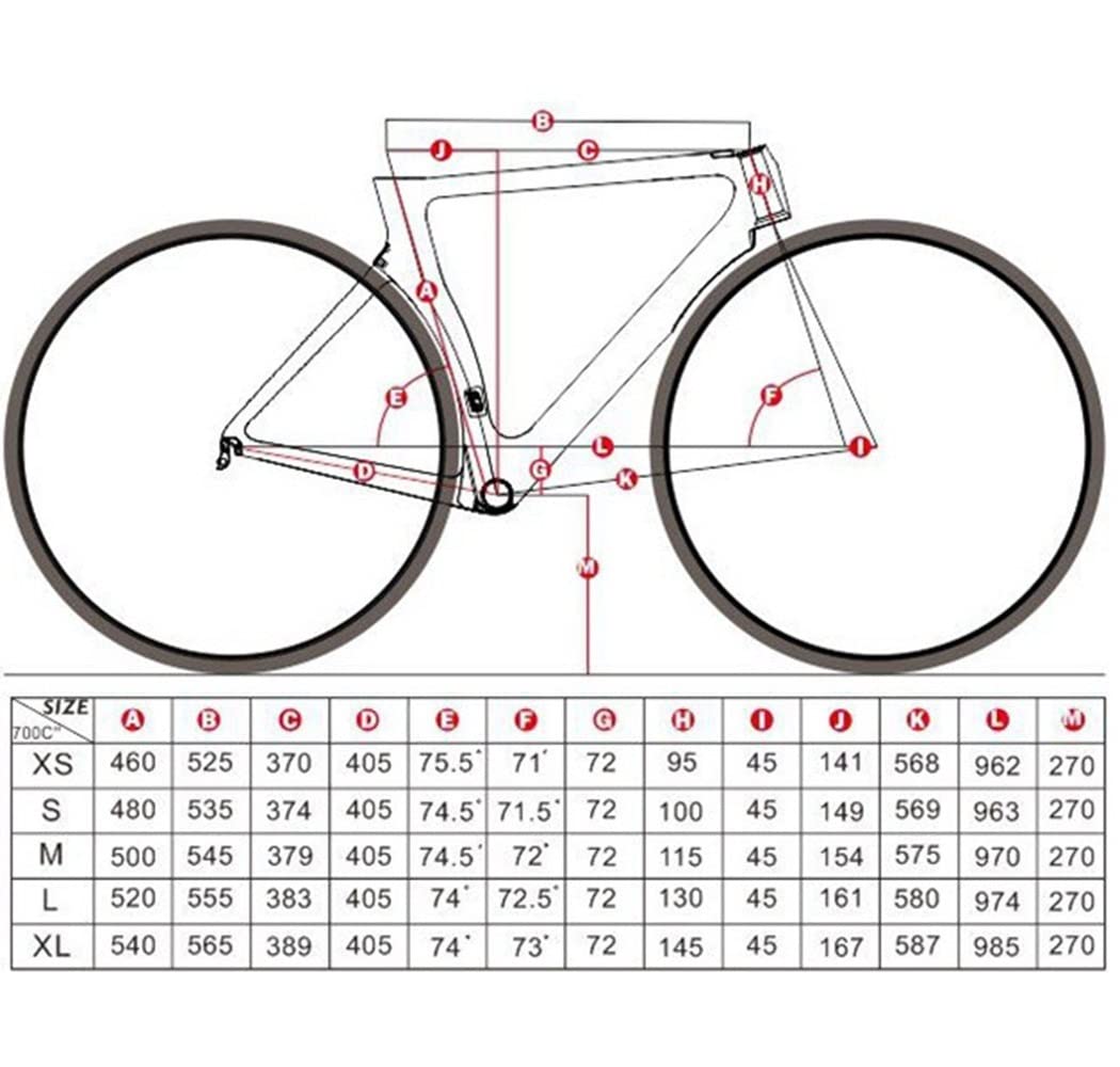 OKUOKA Bike Front Suspension Bike Frames Disc Brake Road Frame 700C Wheel Diameter with Fork + seat Tube Bicycle Accessories Multiple Size (Size : 50cm)