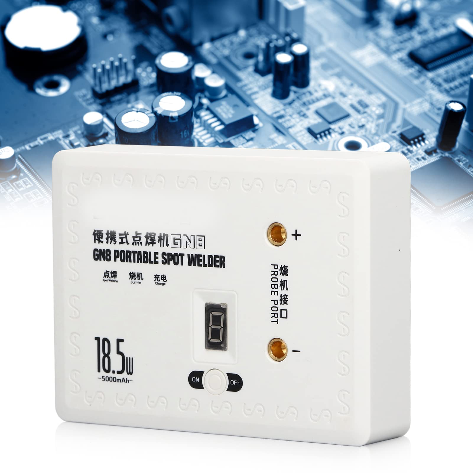 Repair Spot Welder, 8 Adjustable Output Power Spot Welding Machine Multifunctional 5000mAh Batteries for Electronics Repair