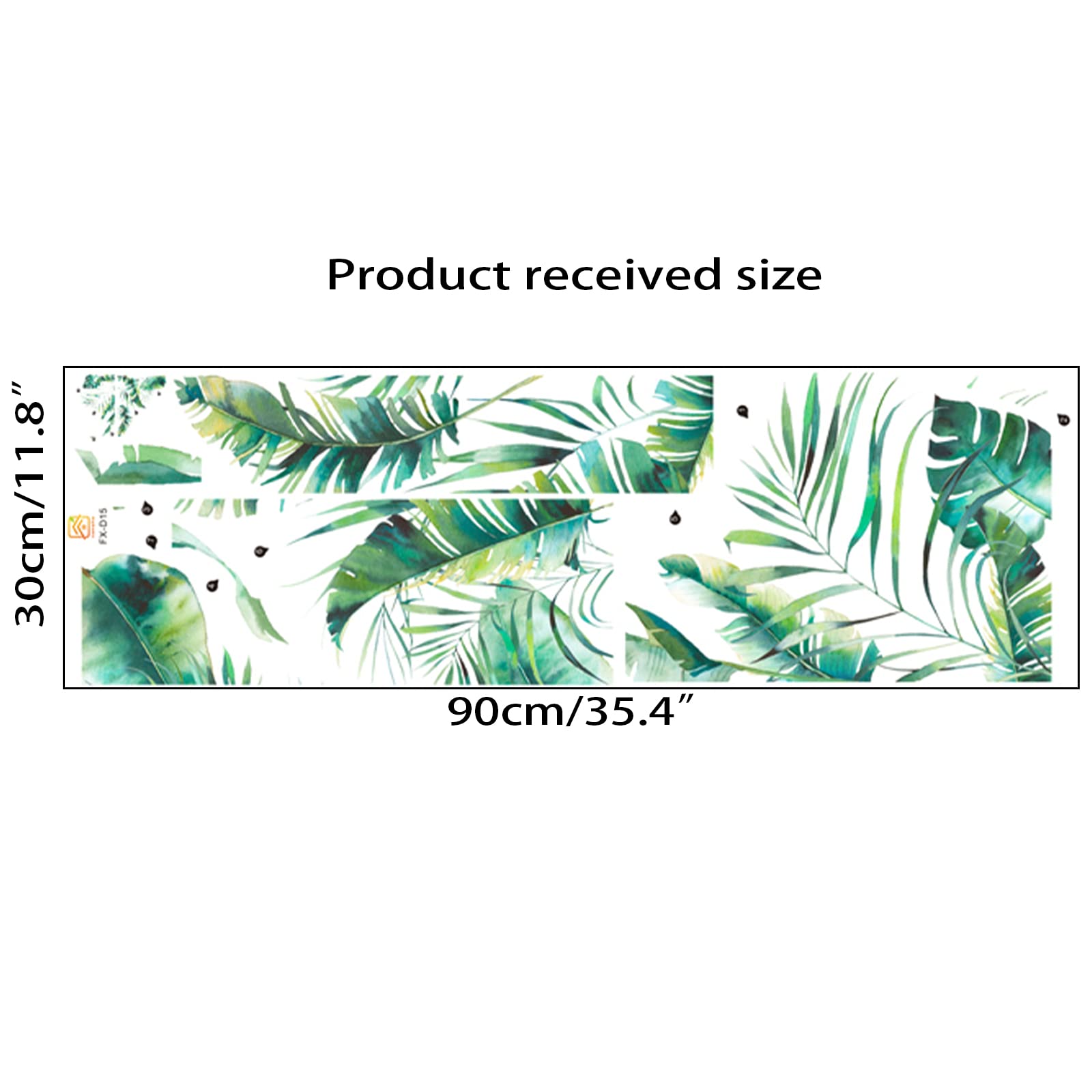 Tropical Vegetation Wall Decals Large Vinyl Green Plants Wall Stickers for Classroom Nursery Living Room Home Wall Decoration