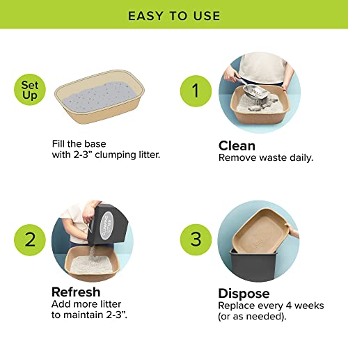 Kitty Sift (6-Pack) Disposable Cat Litter Box, Sustainable, Clean - Jumbo, 6-Pack