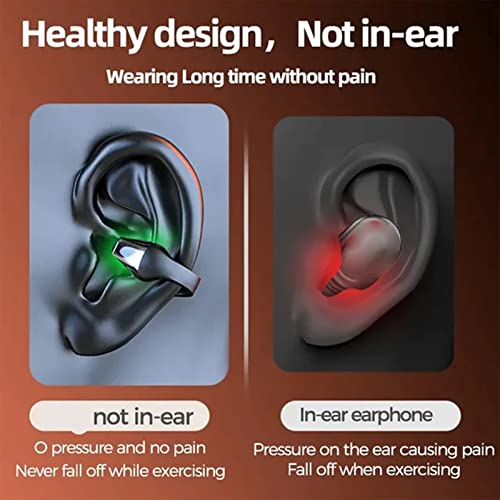 Wireless Ear Clip Bone Conduction Headphones, Inductivv Bone Conduction Headphones - Bluetooth Wireless Headset, Open Ear Mini Bone Conduction Headphones for Running Sports, with LED Digital Display