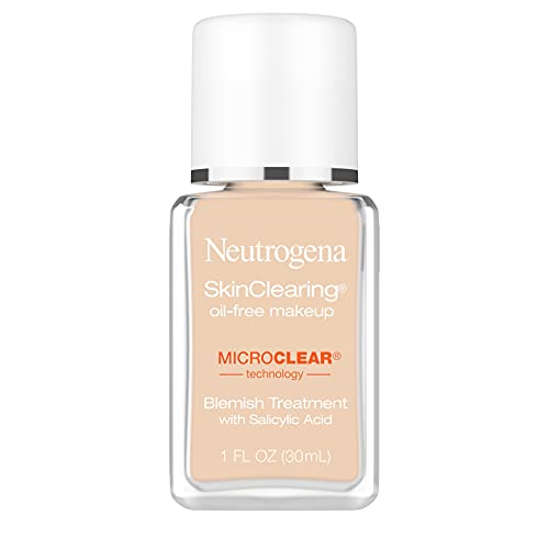 Neutrogena SkinClearing Oil-Free Acne and Blemish Fighting Liquid Foundation with Salicylic Acid Acne Medicine, Shine Controlling, for Acne Prone Skin, 30 Buff, 1 fl. oz