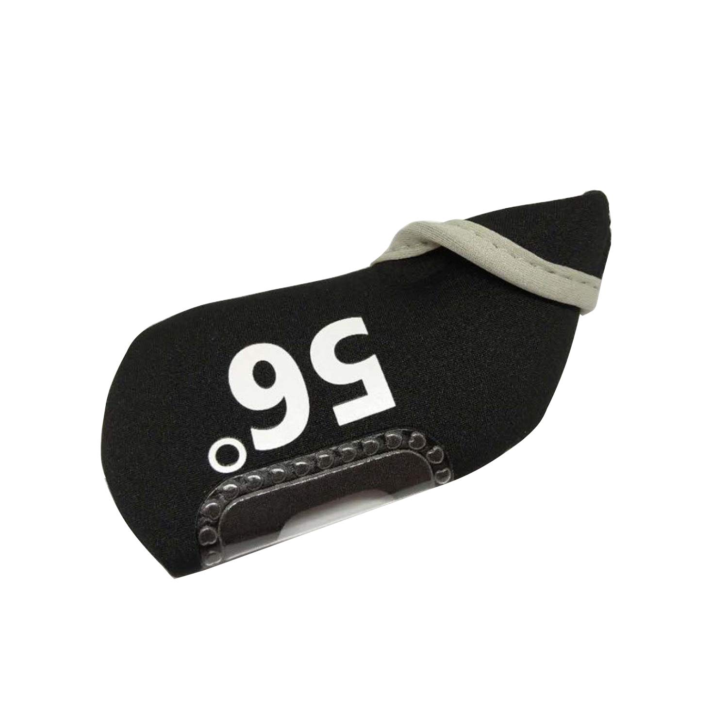 Kepoda 6Pcs Black Neoprene Golf Club Cover Top Window Iron Wedge Head Cover