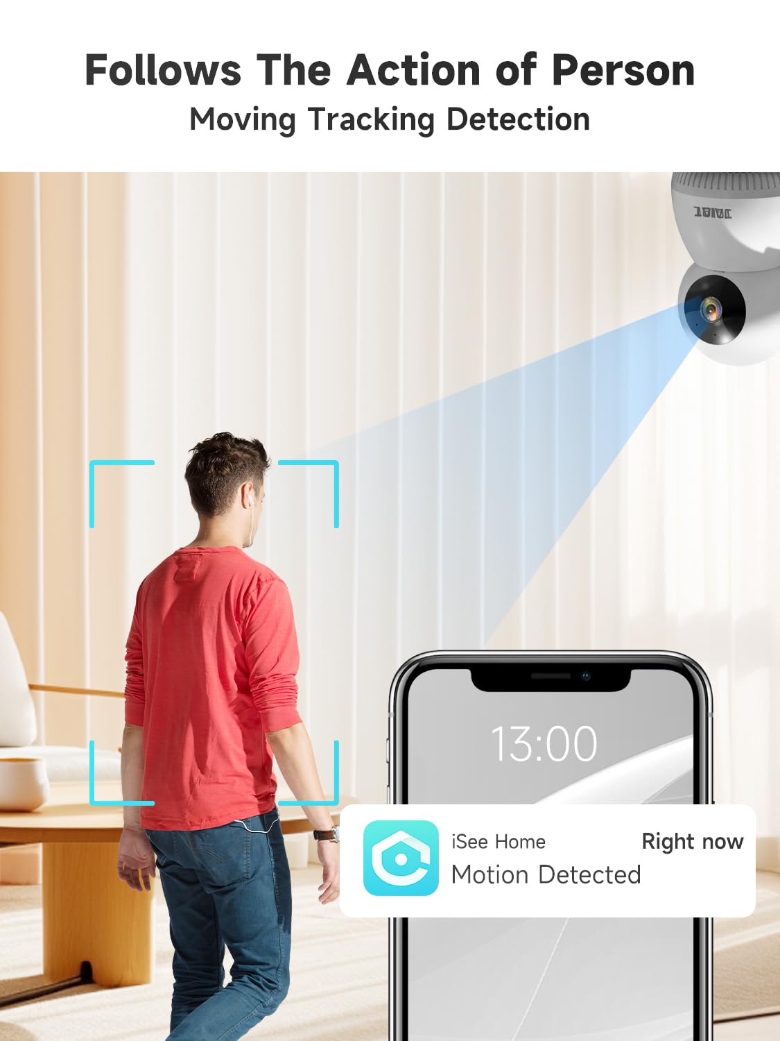 JAIOT WiFi Indoor Security Camera, Pet Camera with Phone APP, Pan/Tilt Wireless Cameras for Home Security 360, Smart Camera with Motion Detection, 2-Way Audio, Siren,Work with Alexa