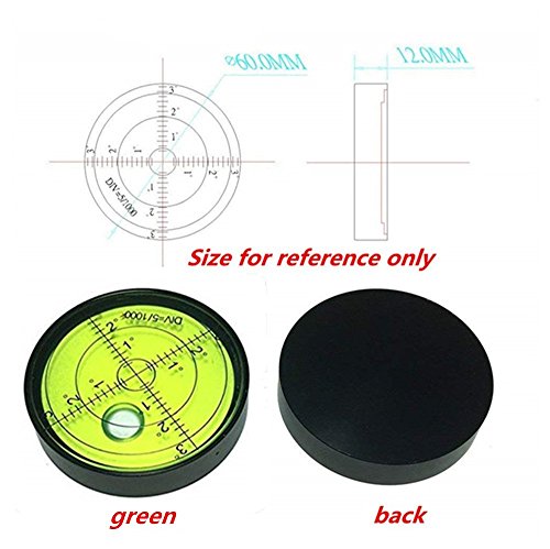 umei High precision horizontal bubble Aluminium Case Bullseye Spirit Bubble Surface Level Round Inclinometers for Surveying Instruments and Tribrachs, 60mm,Accuracy 15'/2(60x12mm)