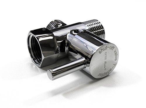 LUXE Metal T-adapter with Shut-off Valve, 3-way Tee Connector, Chrome Finish, for LUXE NEO Bidets