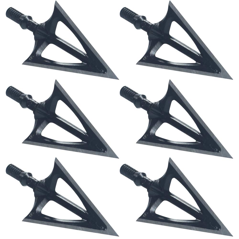 JIANZD Broadheads 100 Grain Fixed Blades Stainless Steel Hunting Broadhead Arrow Tips Pack of 6 Pcs Archery Arrow Heads for Crossbow Recurve Bow and Compound Bow