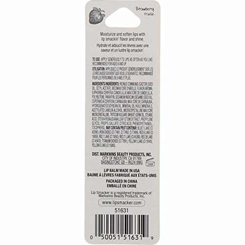Lip Smacker Strawberry Lip Balm, 0.14 oz (Pack of 4)