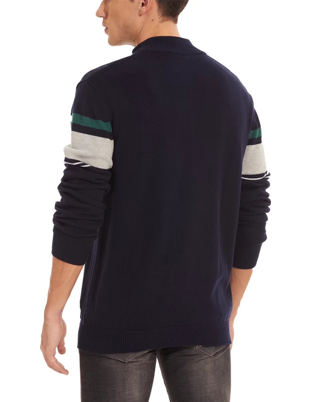MAGCOMSEN Sweater for Man Mens Sweaters Mens Zip Sweater Turtleneck Men Sweater for Man Sweatshirts for Men Pullover Mens Golf Pullover Men Striped Sweater