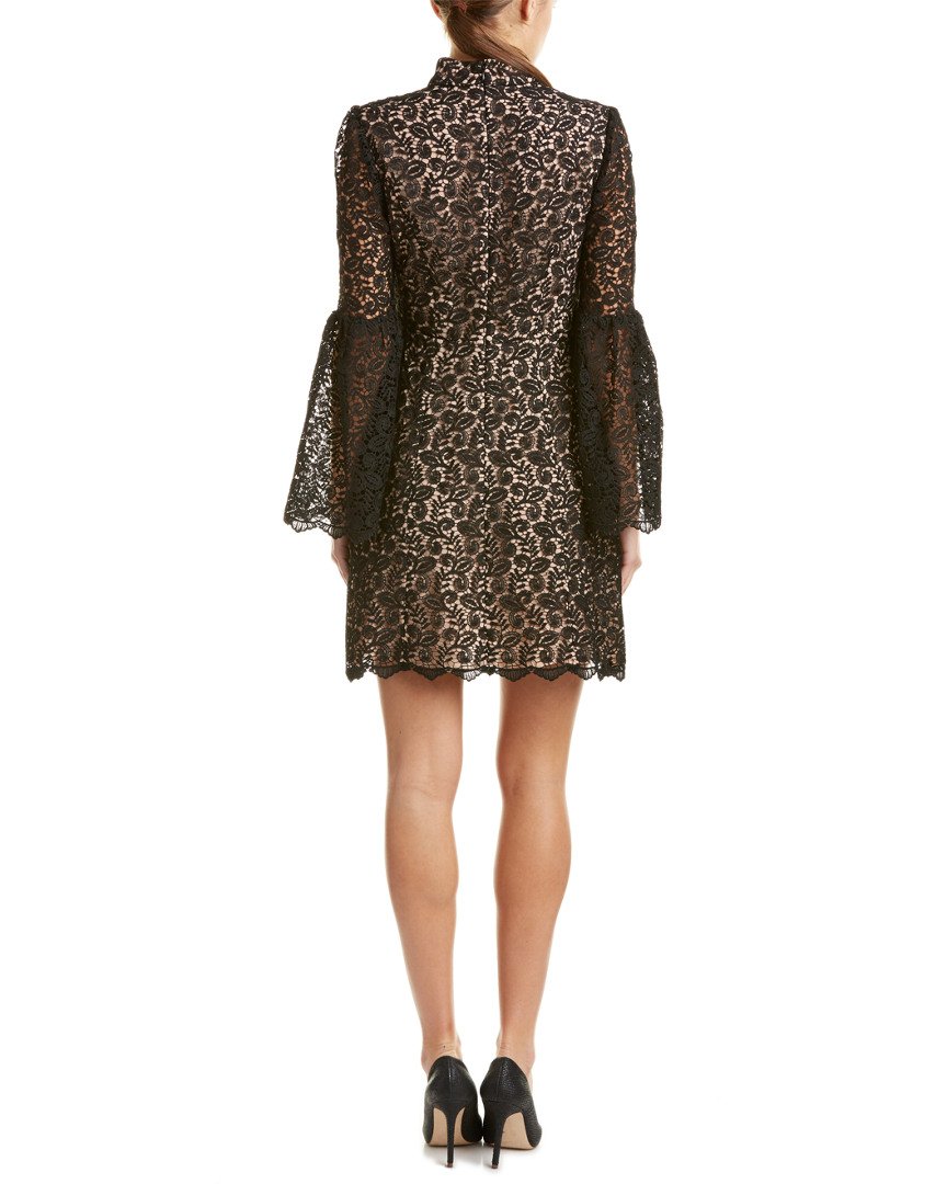Jill Jill Stuart Women's Lace Cocktail Dress with Long Sleeves, Black, 14