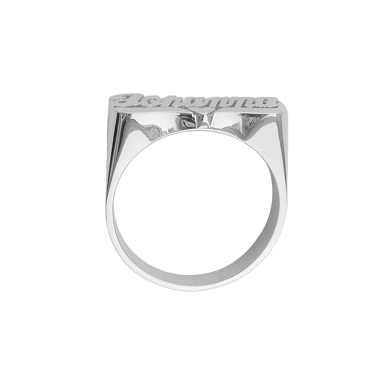 Lee107dZ Personalized Gold 9mm Medium Size Script Letter and Pave Cut Tail Name Ring (Yellow-Gold 10k, 7.5)