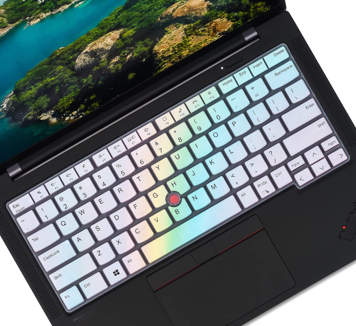 Keyboard Cover for 14" Lenovo ThinkPad X1 Carbon Gen 11/10, ThinkPad T14 & T14s Gen 4/3, ThinkPad L14 Gen 3 & P14s Gen 3 & Thinkpad E14 Gen 6 Gen 5 Laptop, ThinkPad T14 Gen 4 Keyboard Skin - Colorful