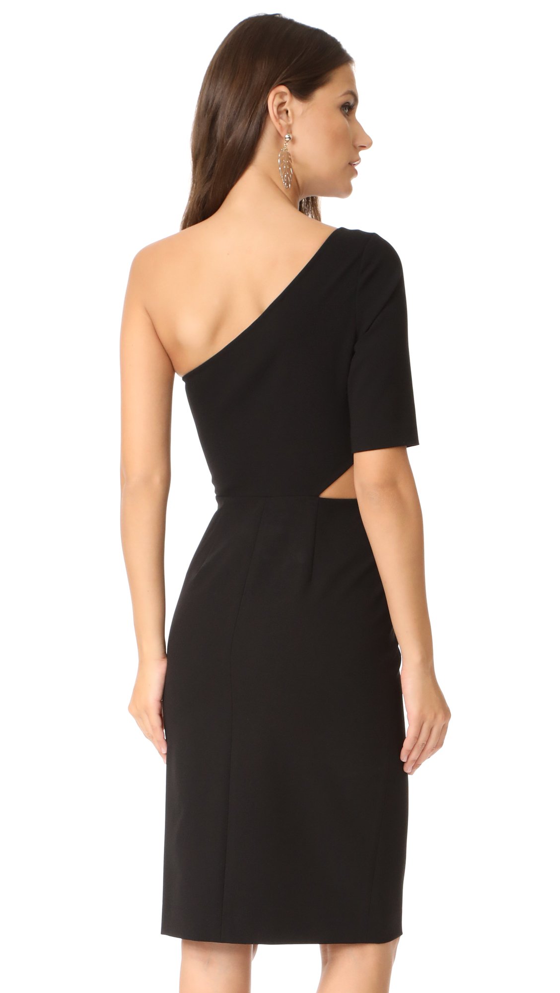Jill Jill Stuart Women's One Shoulder Dress with Side Cut Out, Black, 0