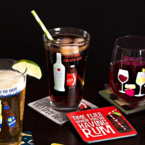 Pavilion - Life Is More Fun With Rum - Rum & Coke - 16 oz Pint Glass Tumbler