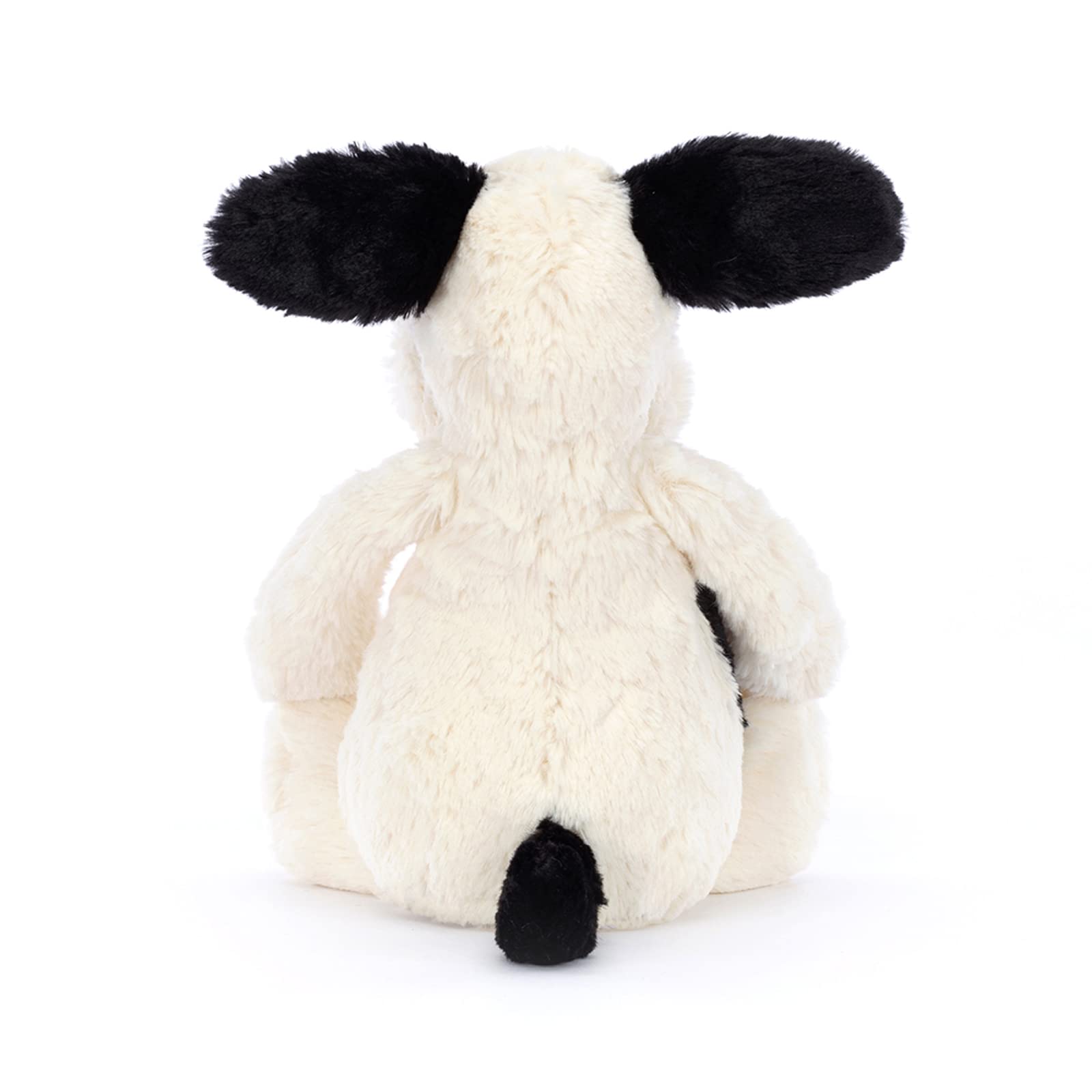 Jellycat Bashful Black and Cream Puppy Stuffed Animal Plush Dog, Medium, 12 inches