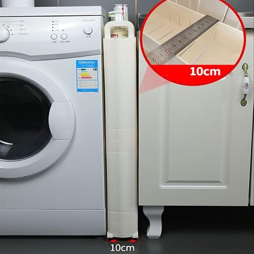 LEMMAN 3-Tier Slim Slide Out Kitchen Trolley, Storage Shelf, Moving Wall Cabinets Tower Holder Rack On Wheels, Rolling Storage Unit Cart for Kitchen/Laundry/Bathroom