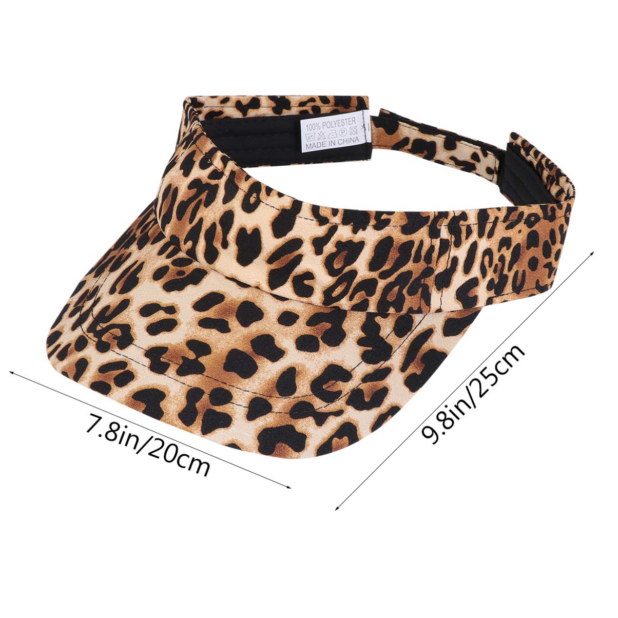 KESYOO Unisex Leopard Print Sun Visor Hat Adjustable Baseball Cap Empty Top Golf Tennis Visor for Outdoor Sports Summer Beach