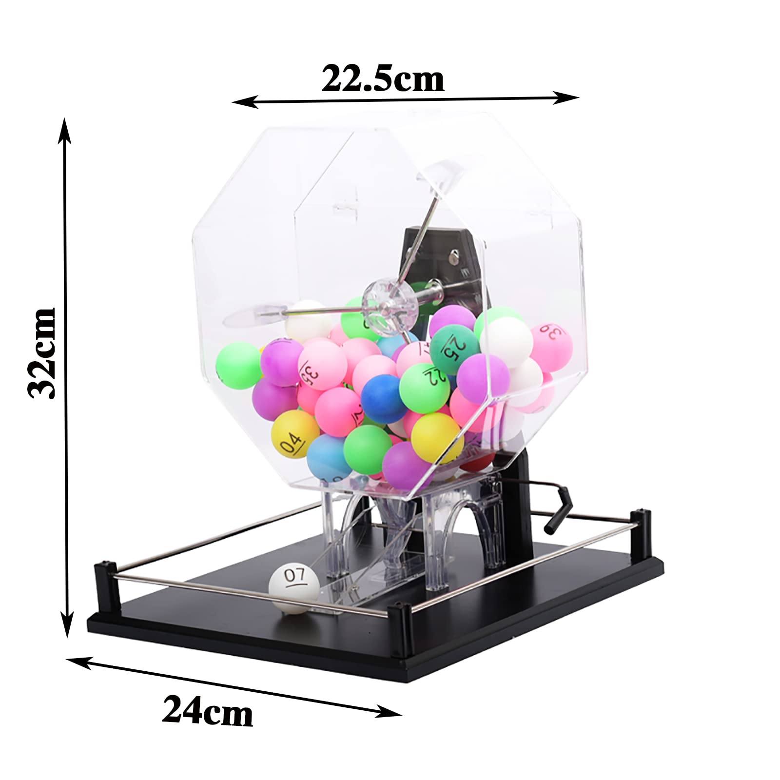 Professional Bingo Game Set, Manual Lottery Shaker Selector, Including Acrylic Bingo Cage, 1.6-Inch Ping Pong Style Bingo Balls-50 Pcs, Ideal for Large Groups, Parties
