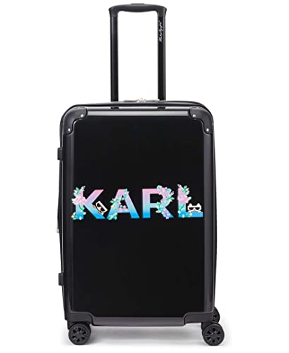 Karl Lagerfeld Paris Flowers 25" Upright Luggage, Black
