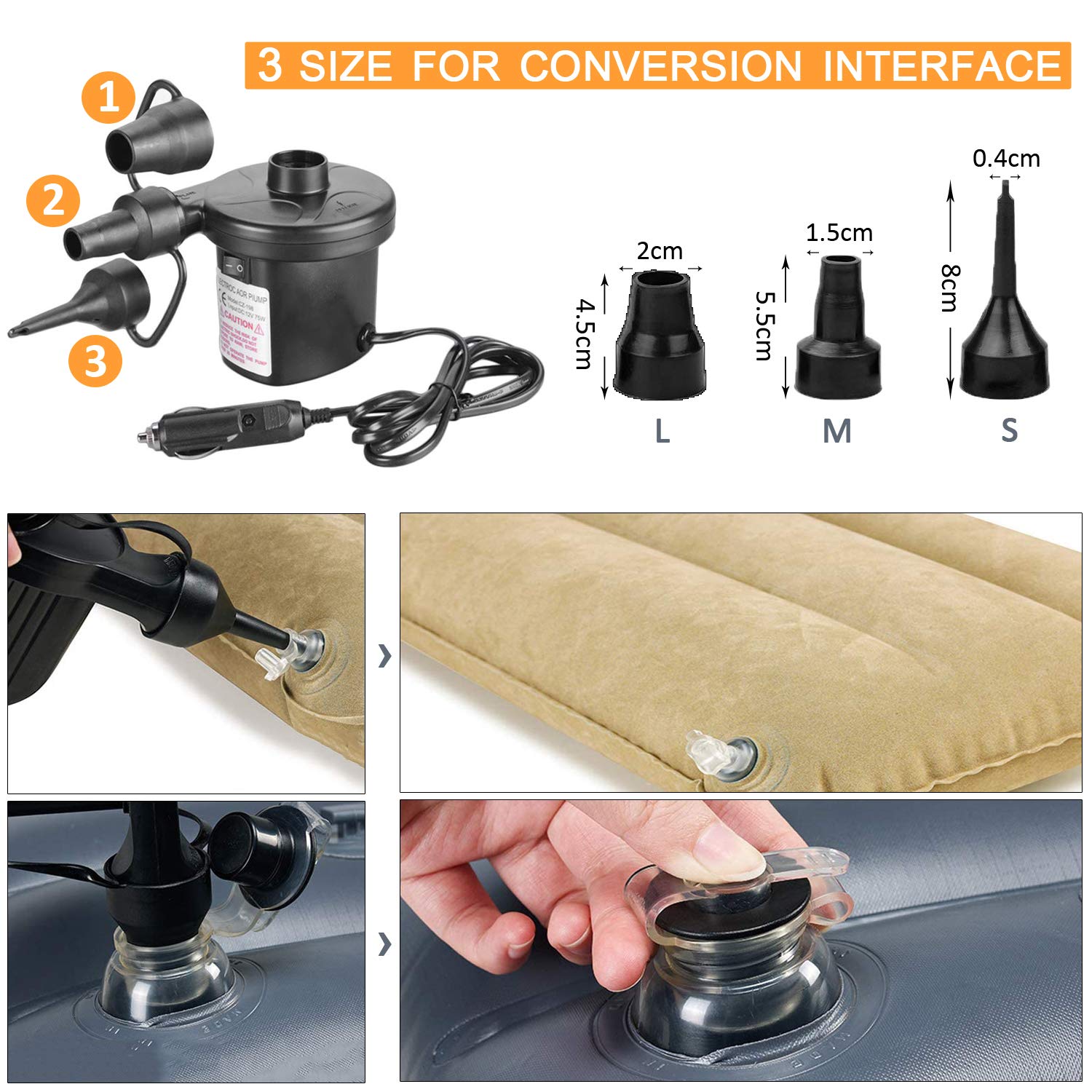 LUOOV Folding Inflatable Couch Sofa Camping Chair for Adults Waterproof Outdoor Air Sofa Support 660 lbs for Camping Travel Built-in electric air pump