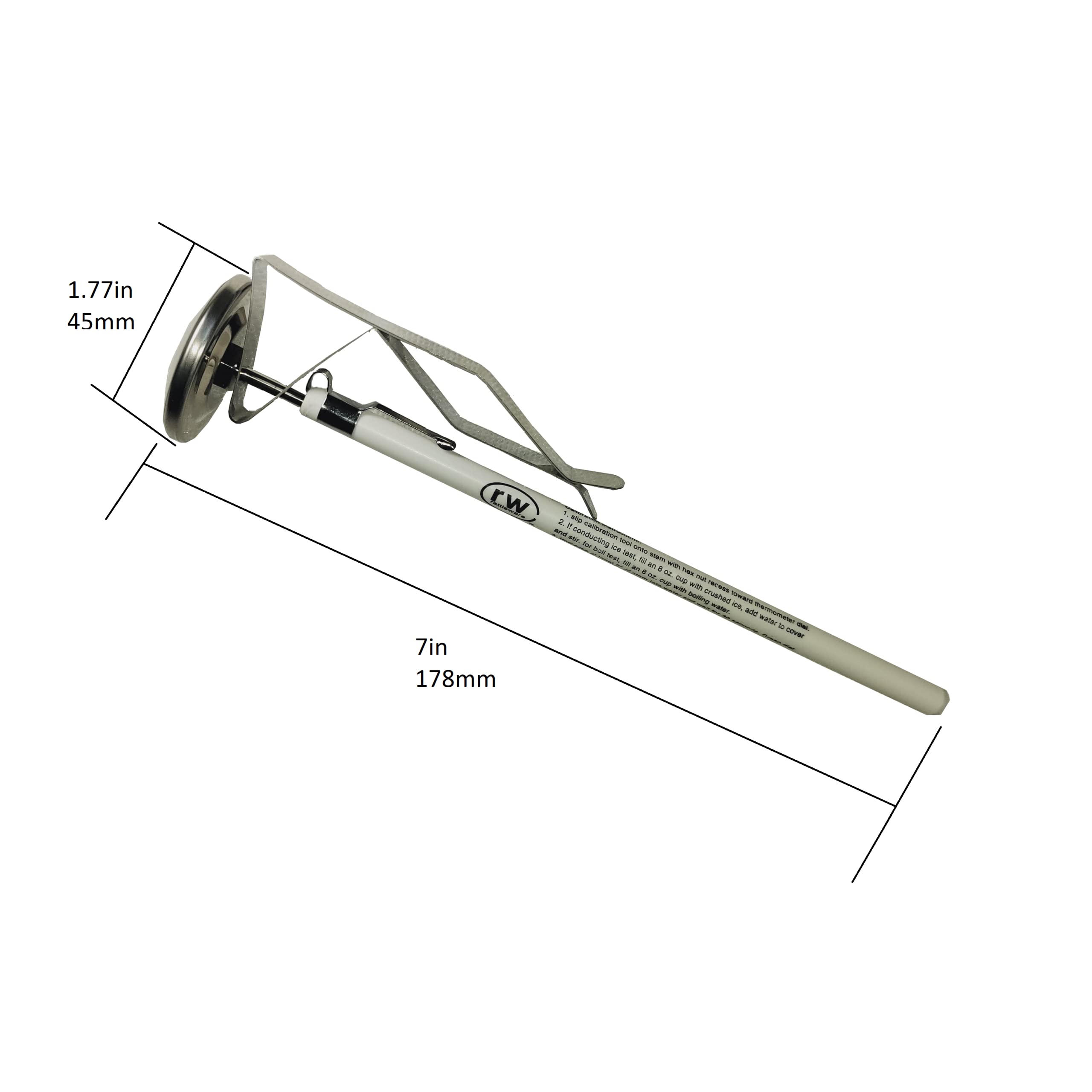 Rattleware 7-Inch Easy Steam Thermometer for Home, Restaurants, Hotel, Residential, Or Commercial Use - Fast Readout and Clear Temperature Targets