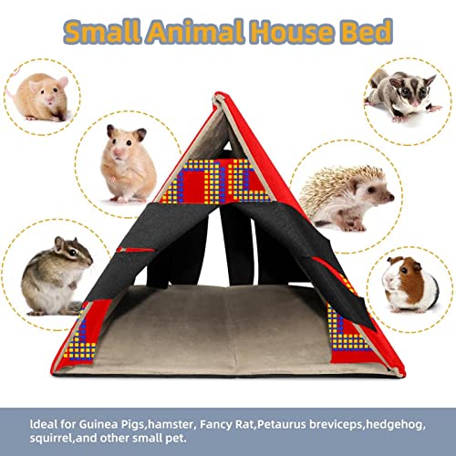 Y-DSIWX Guinea Pig Hideout House Bed, Alphabet Art Rabbit Cave, Squirrel Chinchilla Hamster Hedgehog Nest Cage