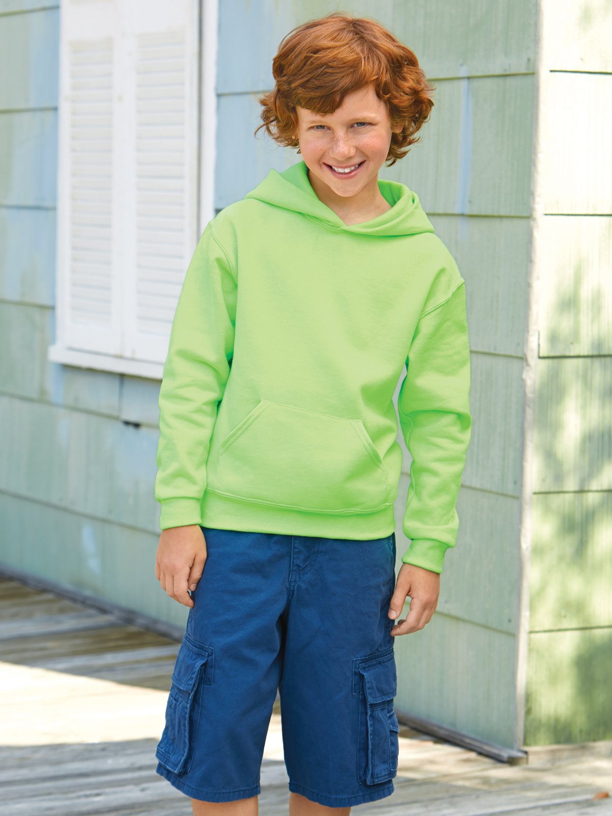 Jerzees 996Y Youth NuBlend Hooded Pullover Sweatshirt, Scuba Blue, Small
